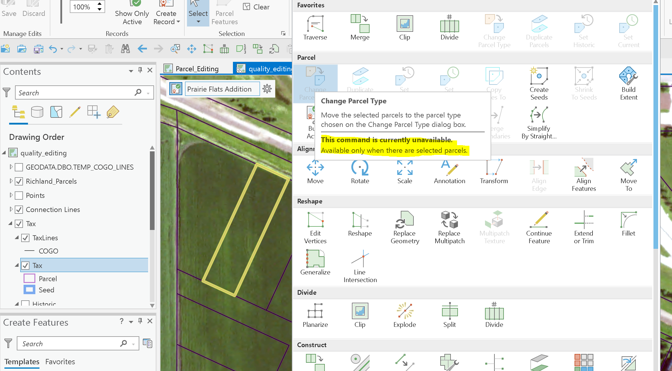 Solved: Parcel Tools Unavailable for Tax Parcel Type - Esri Community
