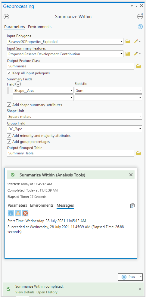 Summarize Within - no results - no error message H... - Esri Community