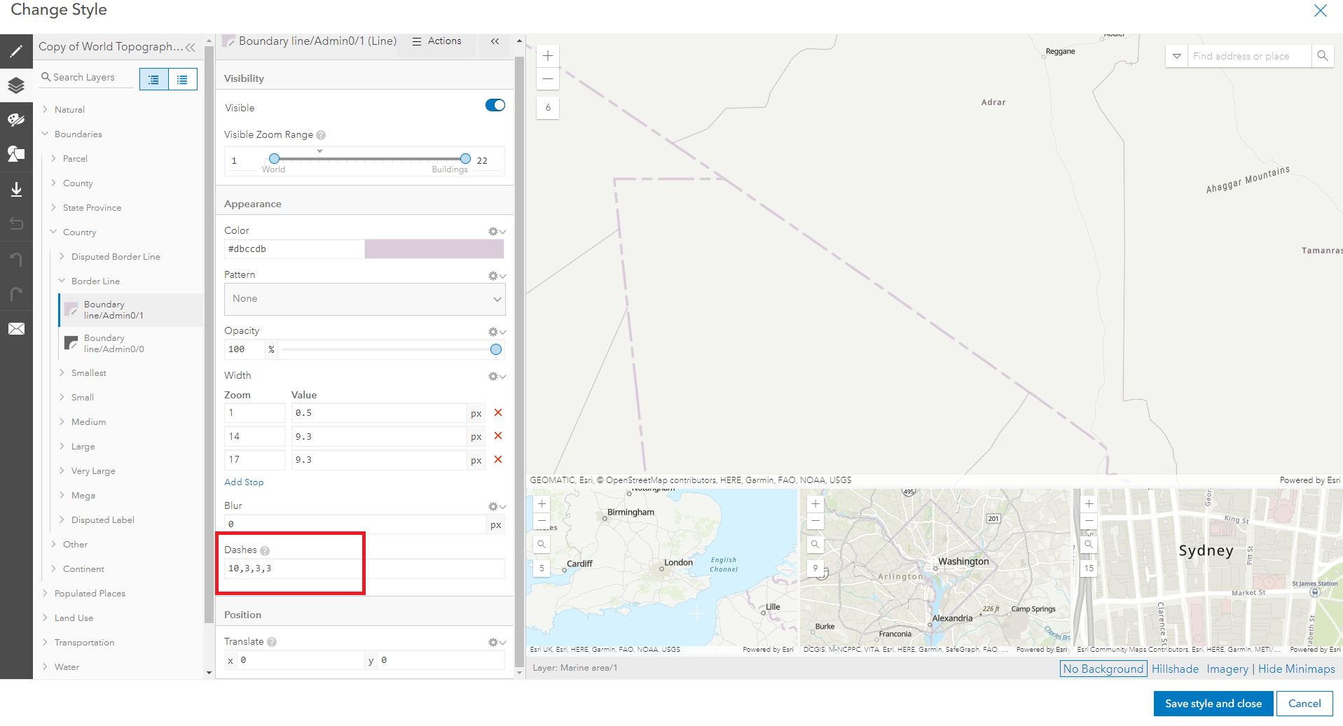 VectorTileStyle Dashed Lines - Esri Community