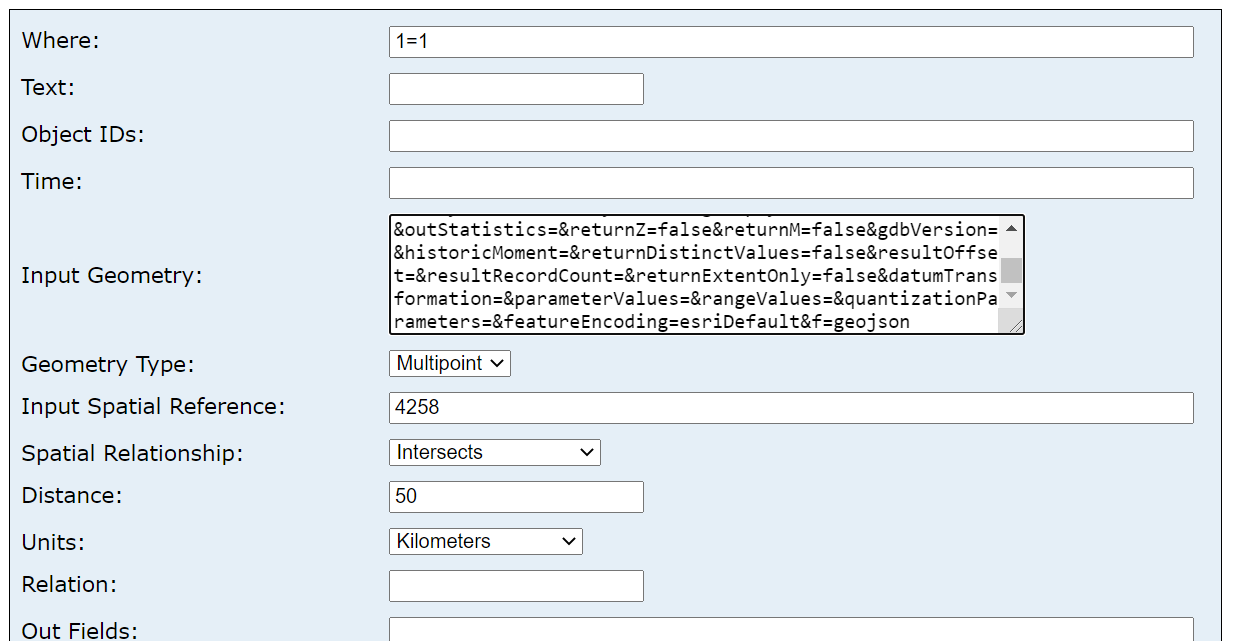 Embed the geometry result from a rest endpoint que... - Esri Community