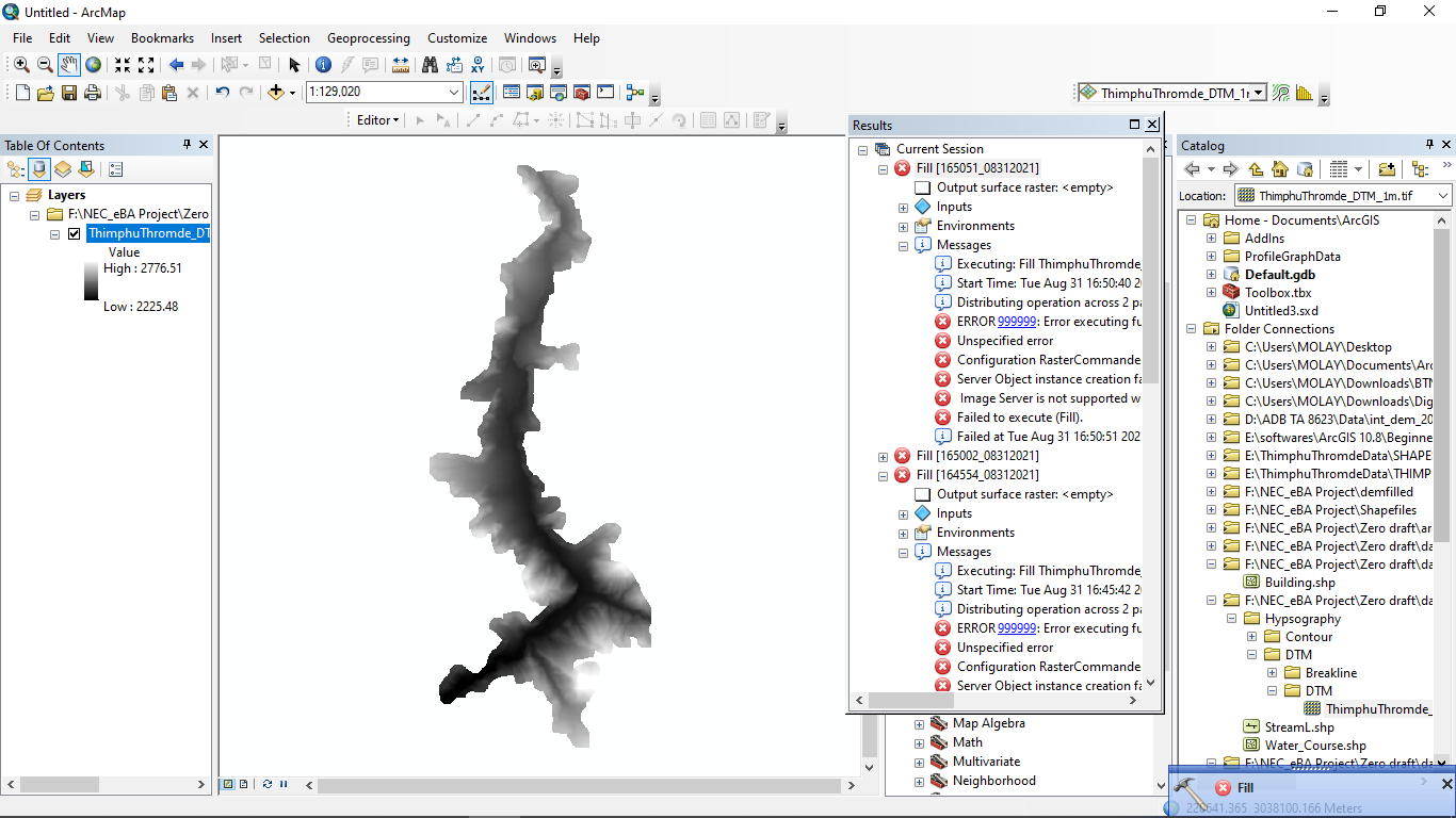 Solved: Error while filling dem - Esri Community