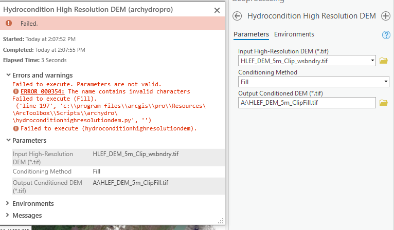 ArcHydro Error 000354 The name contains invalid ch... - Esri Community