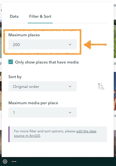Allow more than 100 points for Map Tour Blocks - Esri Community
