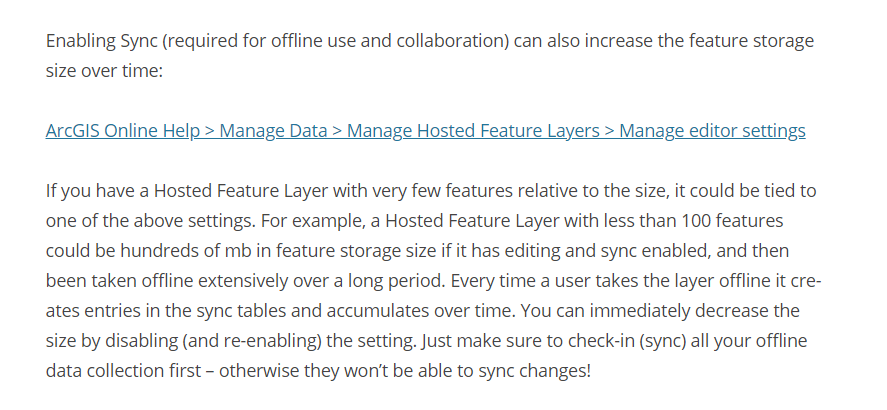 AGOL Feature Layer Storage Offline, Sync, and Edit... - Esri Community