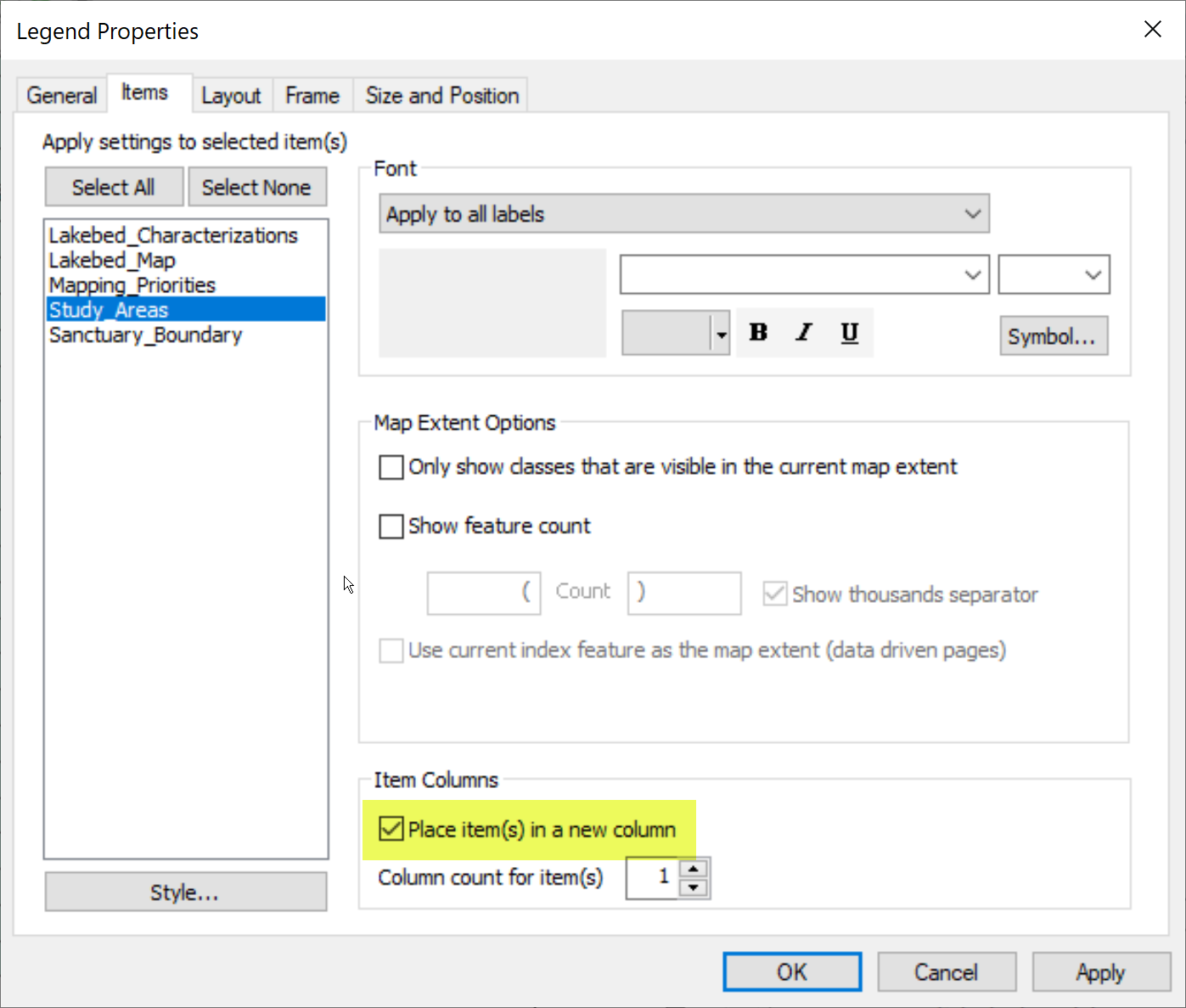 Moving items to different columns in the legend - Esri Community