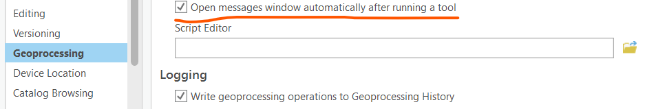 Geoprocessing Setting - Setting to Make Messages V... - Esri Community
