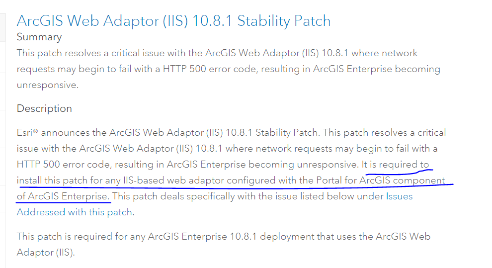 Solved: ArcGIS Web Adaptor (IIS) 10.8.1 Stability Patch - Esri Community Solved: ArcGIS Web Adaptor (IIS) 10.8.1 Stability Patch - Esri Community