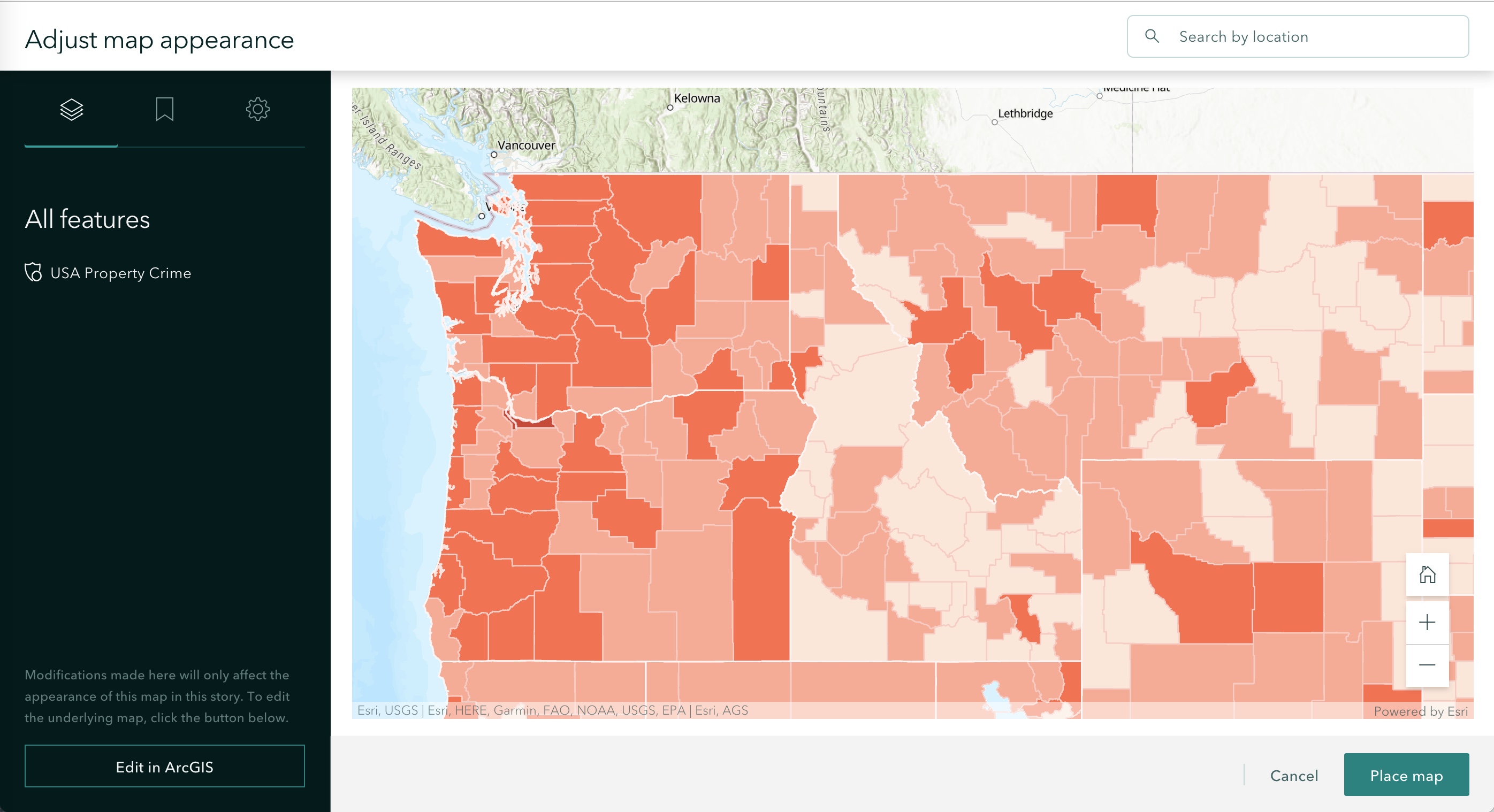 "Place Map" button now "Done" - Esri Community