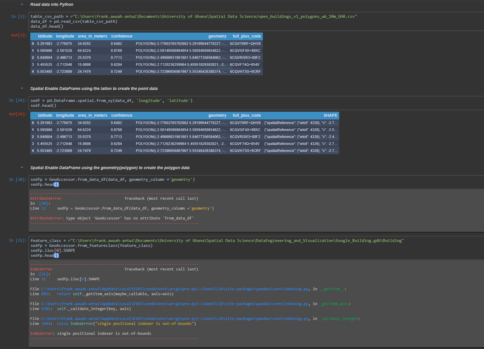 Spatial Enable DataFrame - Esri Community