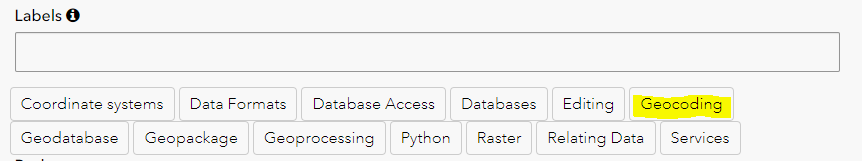Solved: Inconsistent Label Choices Between Post and Ideas - Esri Community