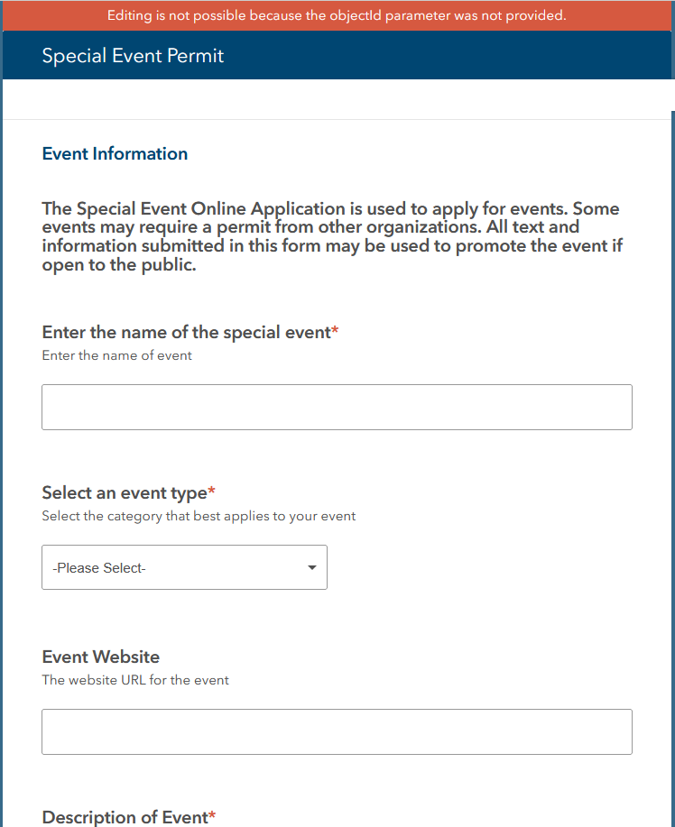 Special Event Permit Manager - Esri Community