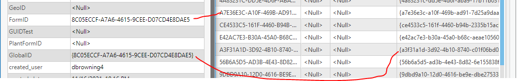 GlobalID inconsistent display - Esri Community