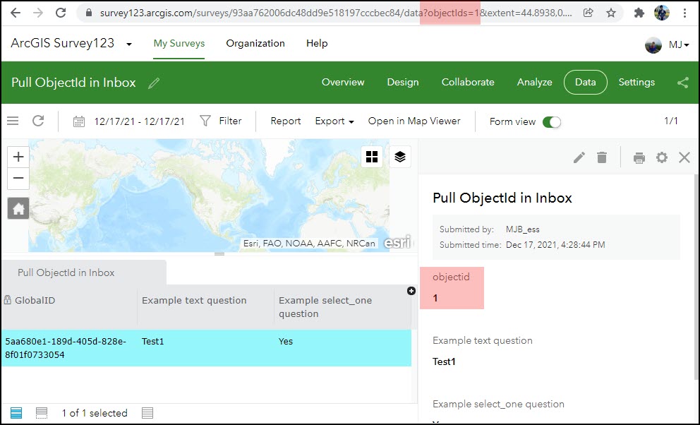 Solved: Pull ObjectID Survey123 - Esri Community