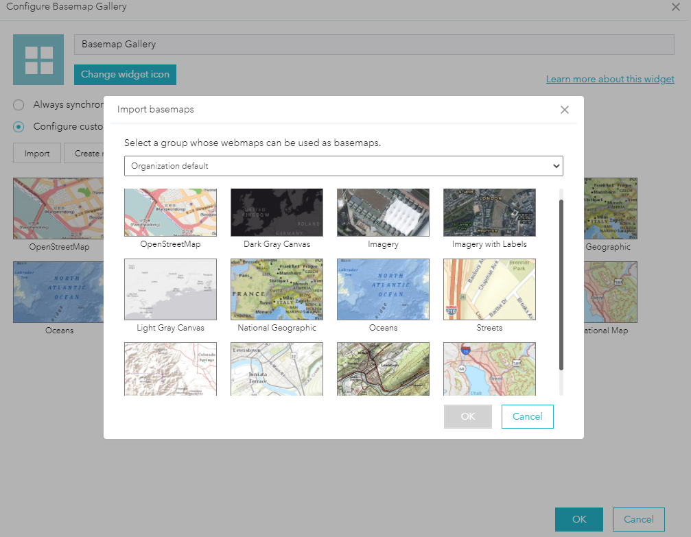 Basemap Gallery Widget - Missing Basemaps under Co... - Esri Community