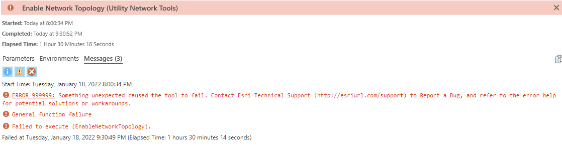 Enable Network Toplogy: General Function Failure E... - Esri Community