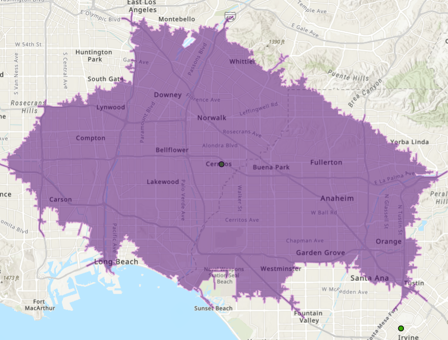 Solved: AGOL Analysis Drive Time Areas for California? How... - Esri Community