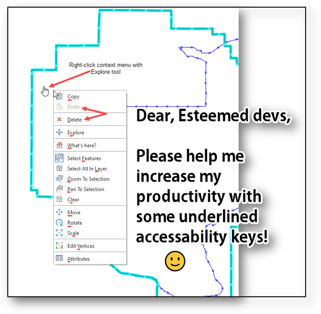 Implement right-click menu single-key accelerators... - Esri Community