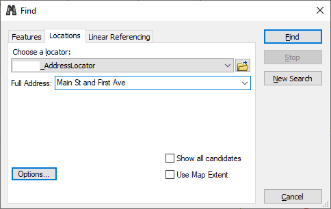 Search for street intersection via address locator - Esri Community