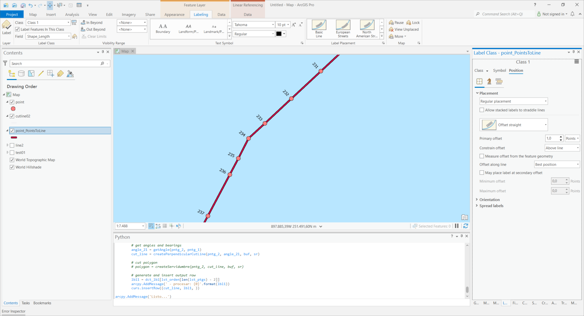 Solved: Can I label a points layer perpendicular to a line... - Page 2 ...