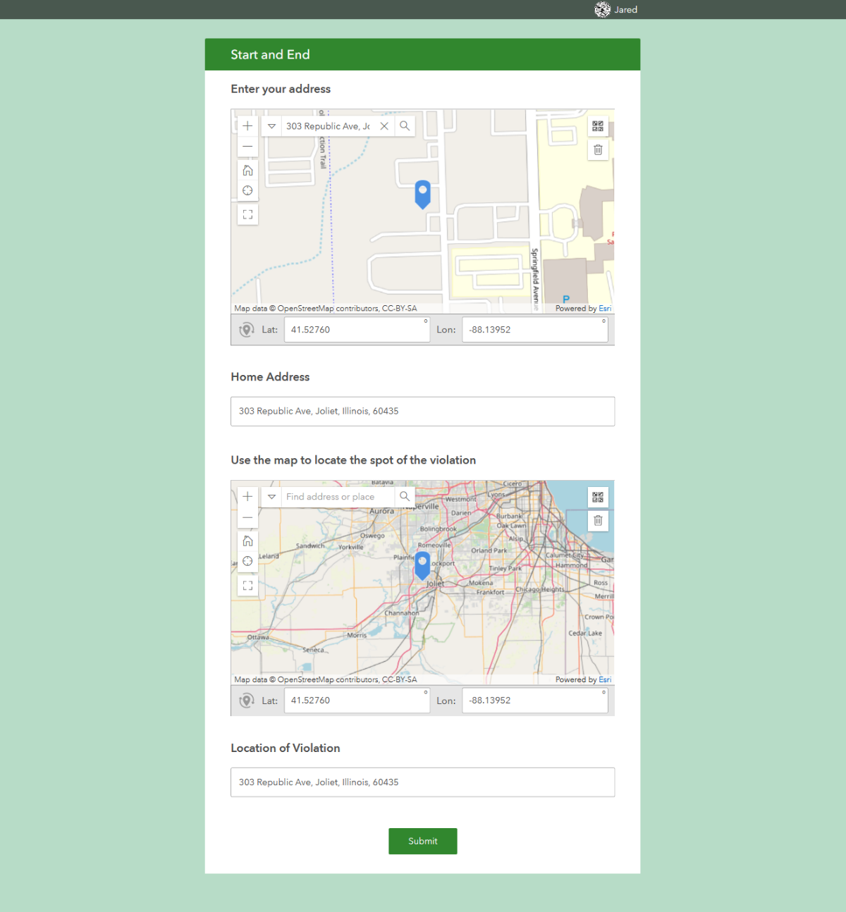Survey 123 Connect Web Form Two Geopoints Simultan... - Esri Community