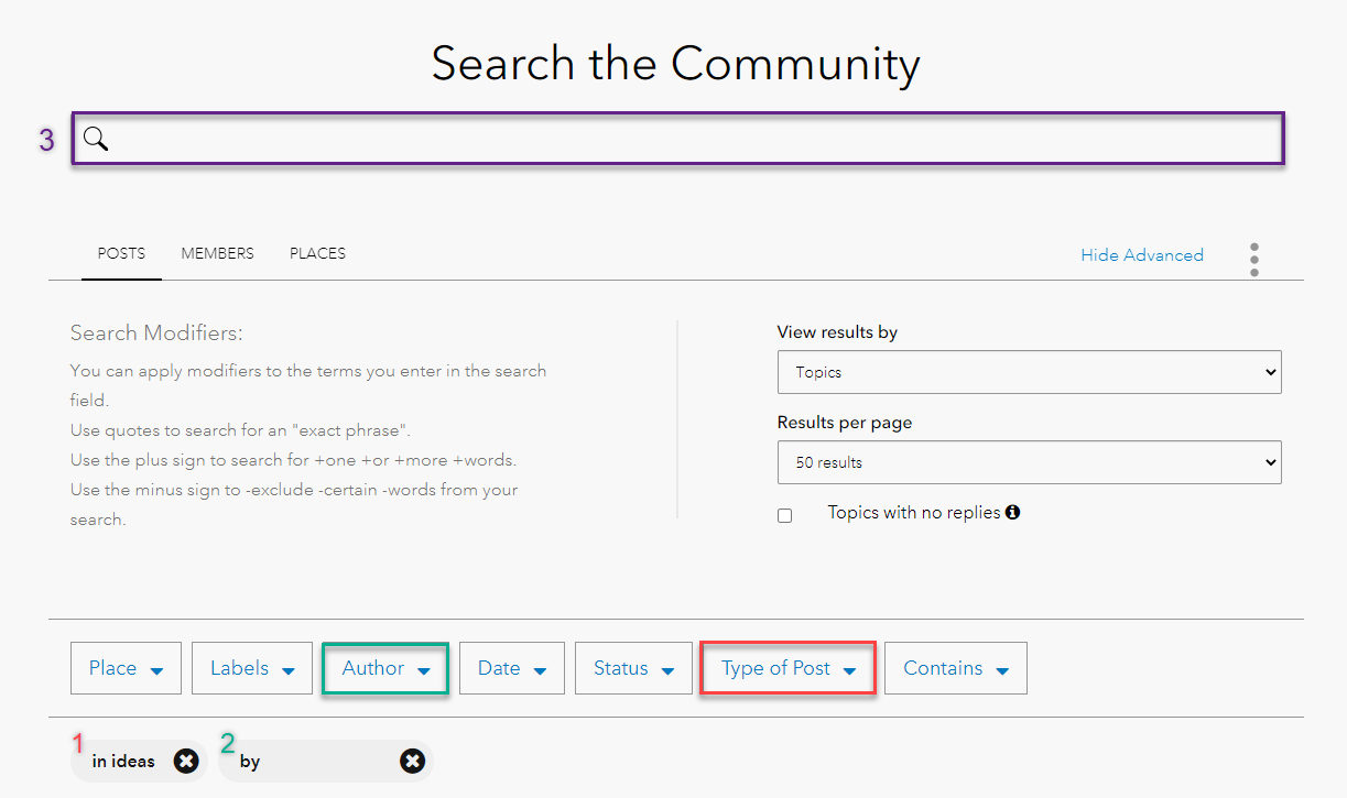 How to search and apply filters in Esri Community - Esri Community