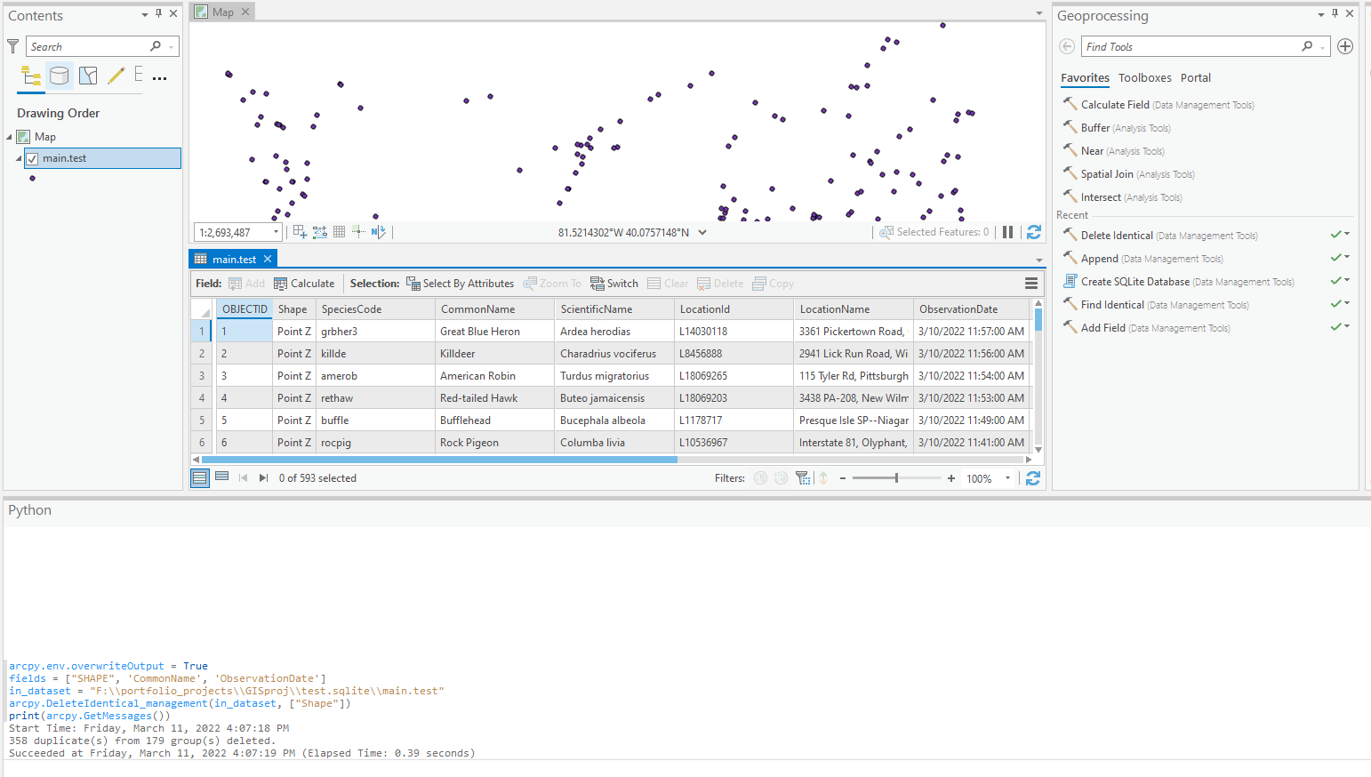 Solved: arcpy.DeleteIdentical_management does not delete i... - Esri Community