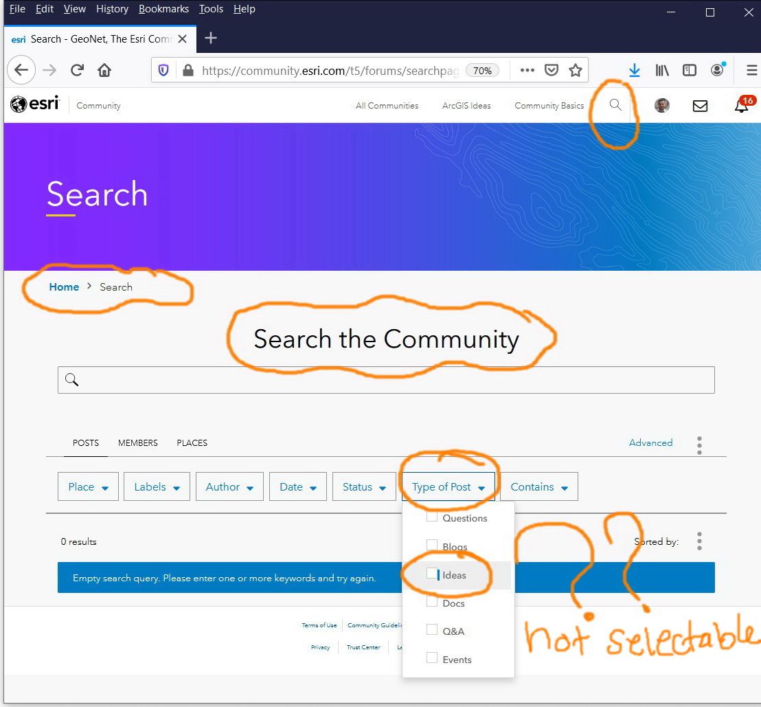 How to search and apply filters in Esri Community - Esri Community