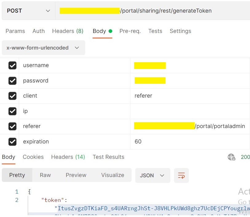 Generate access token with ArcGIS REST API in ArcG... - Esri Community