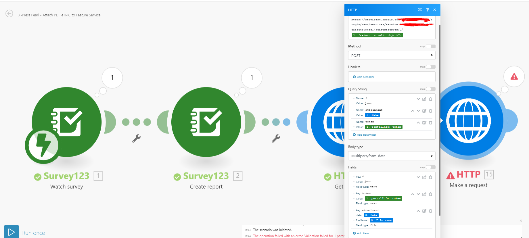 Working with Survey123 attachments in Integromat
