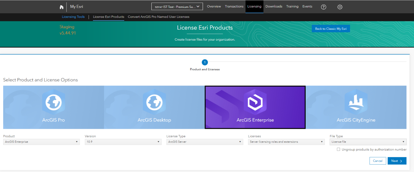 License Esri Products functionality added to the M... - Esri Community