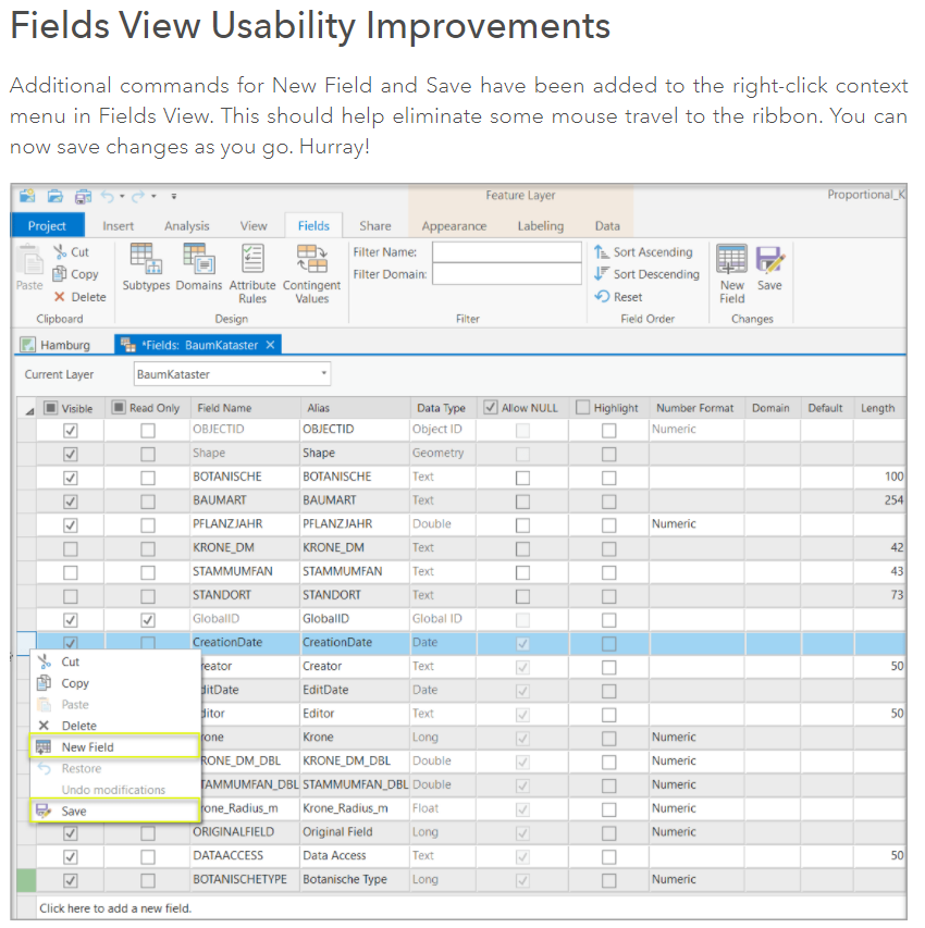 ArcGIS Pro - attribute table GUI improvement - Esri Community