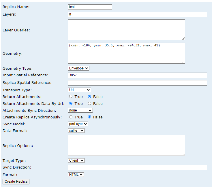 Create Replica geometry parameter is invalid - Esri Community