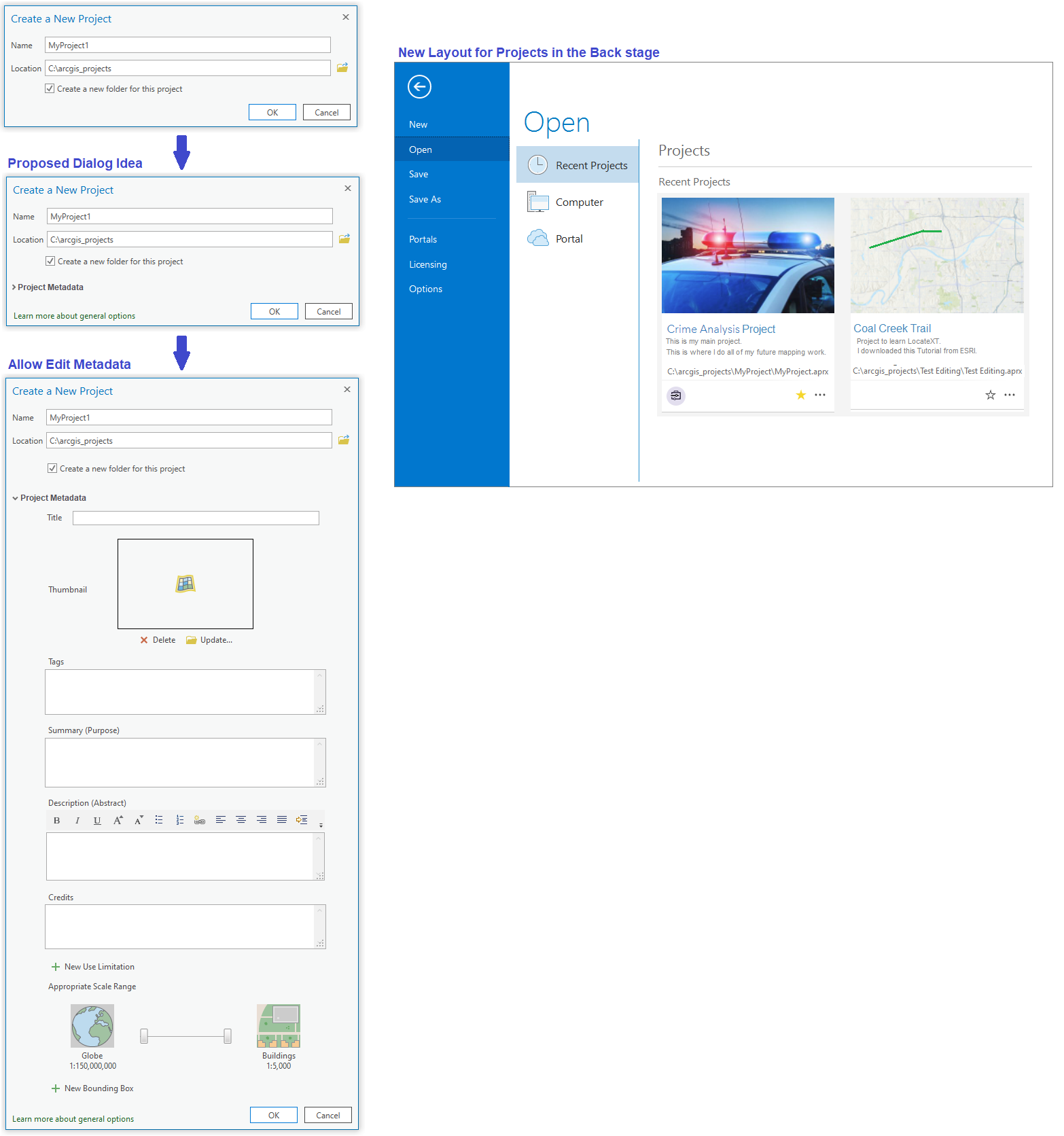 Create a New Project + Project Metadata - Esri Community