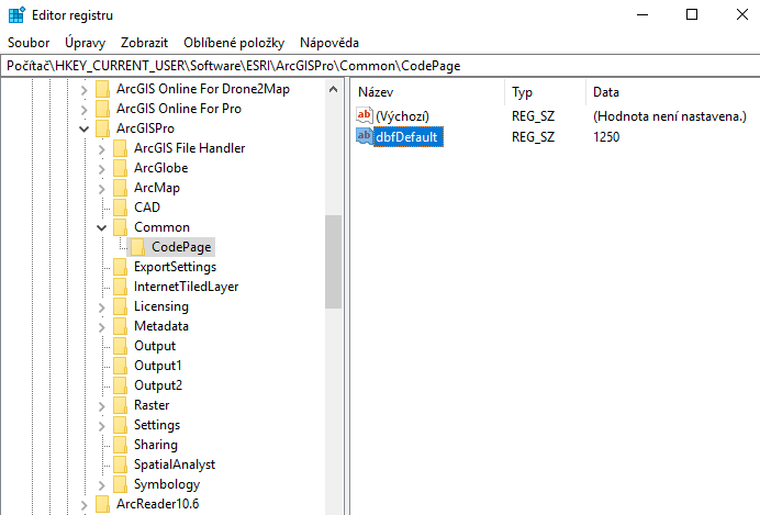 Změna výchozího kódování shapefile v ArcGIS Pro - Esri Community