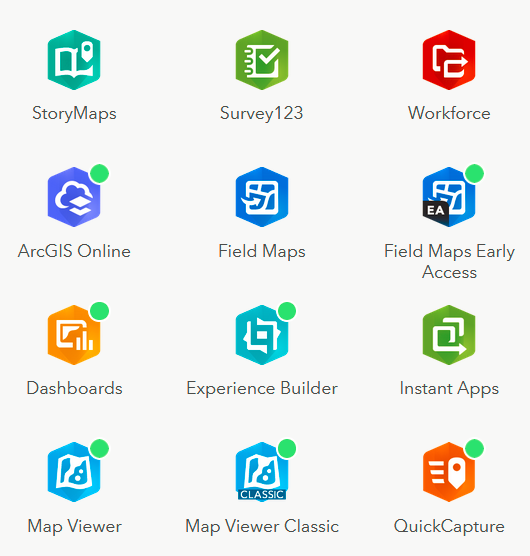 What do the green dots on apps signify? - Esri Community