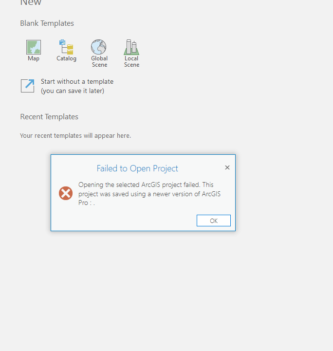 Failed to open project v 2.9.2 - Esri Community