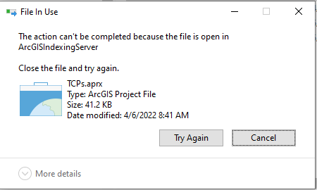 Read-only schema lock; project not open - Esri Community
