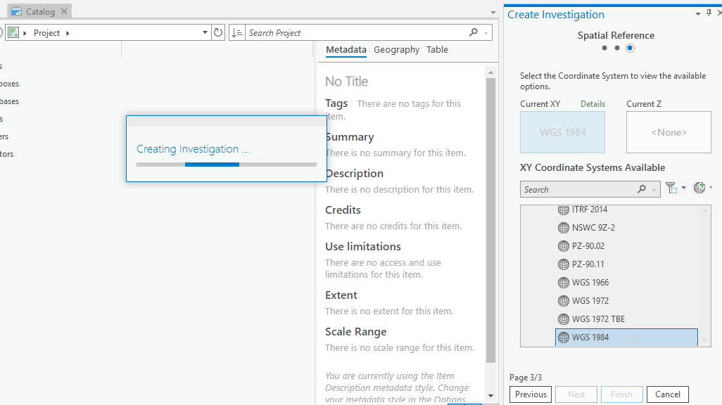 Solved: failure in creating an Investigation - Esri Community