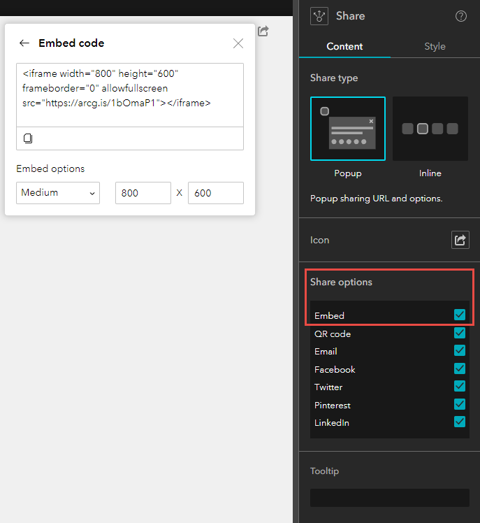 Adding ArcGIS Experience Builder app to external w... - Esri Community