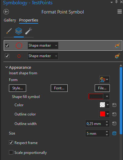 Solved: How do I make ArcGIS Pro point symbols with two di... - Esri ...