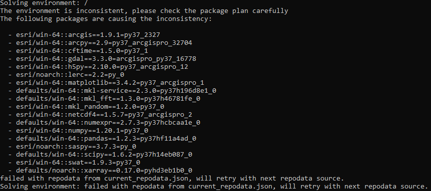 ArcGIS Python environment clone inconsistent - Esri Community