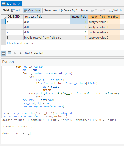 Select rows that have invalid domain values using ... - Esri Community