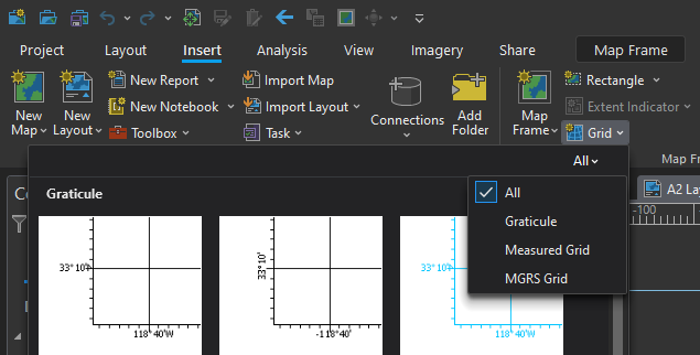 Solved: ArcGIS Pro insert reference grid missing - Esri Community