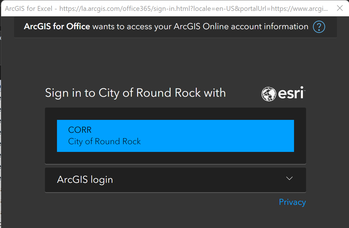 Solved: Set Default Organization URL in ArcGIS for Excel - Esri Community