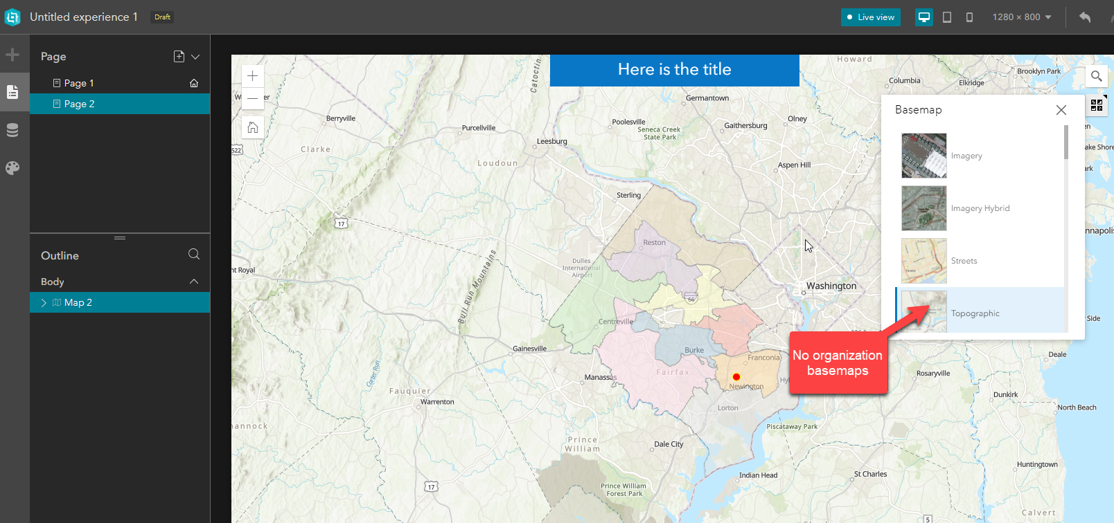 Solved: Map Widget Not Showing Organization Basemaps - Esri Community