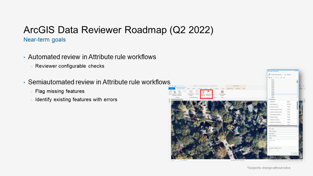 ArcGIS Data Reviewer product roadmap (Q2 2022)