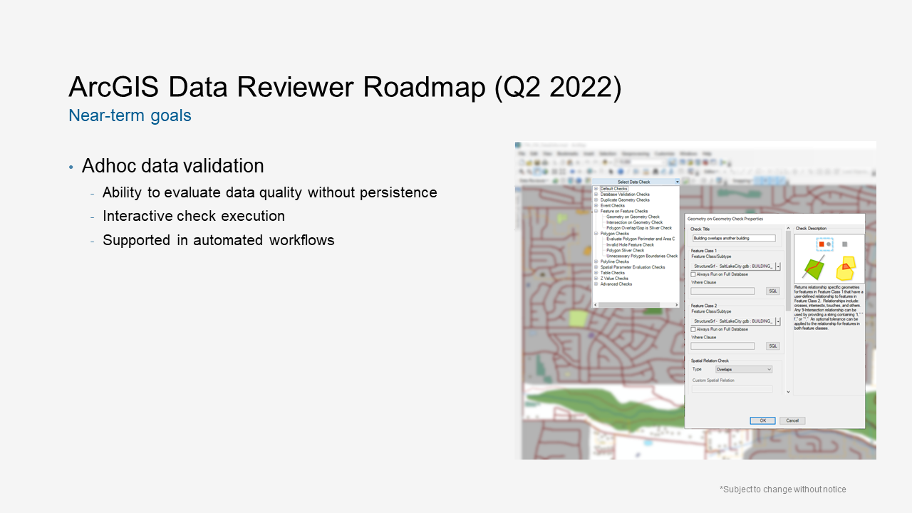 ArcGIS Data Reviewer product roadmap (Q2 2022)