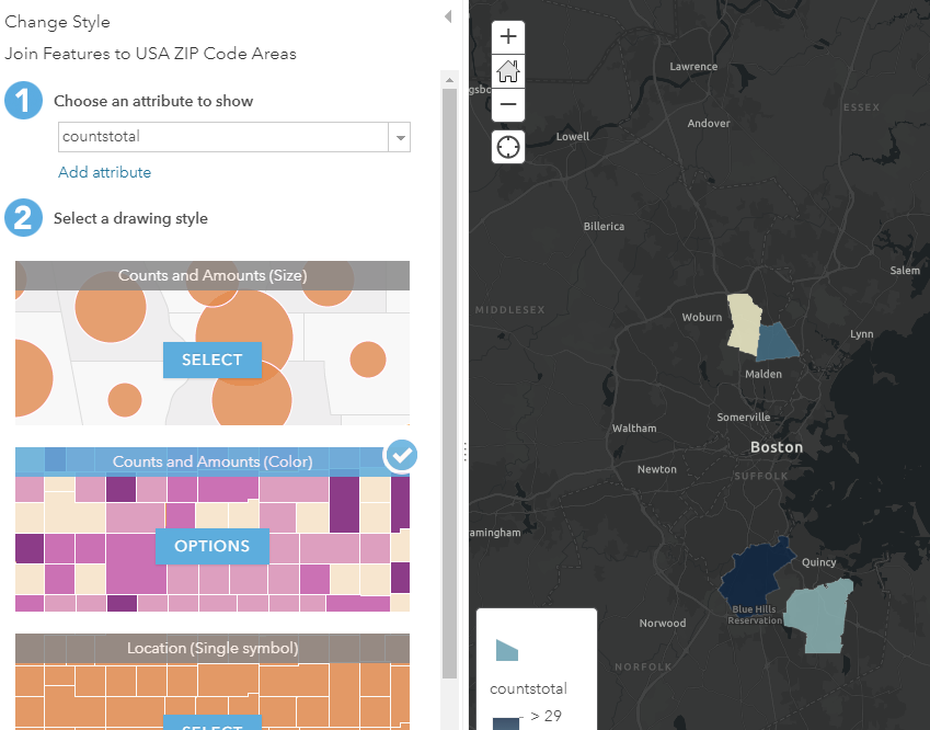 Solved: Zip code heatmap not showing counts/amounts correc... - Esri ...