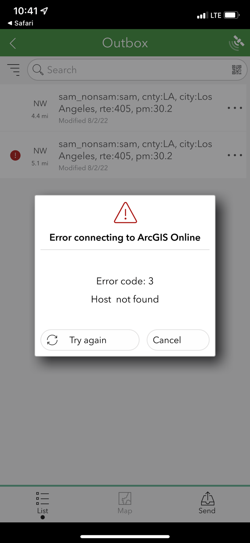 Sent items error code 3 - Host not found - Esri Community