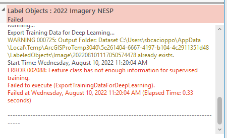 Solved: Deep Learning - Export Training Data Error - Esri Community
